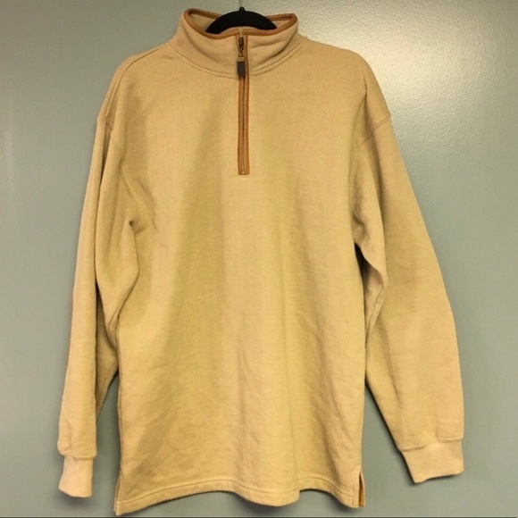 Orvis | Sweaters | Orvis Pullover Sweater Cream Color And Leather ...